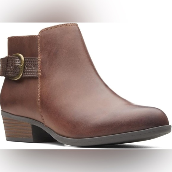 Clarks | Shoes | Clarks Womens Addiy Kara Style Leather Ankle Heeled ...